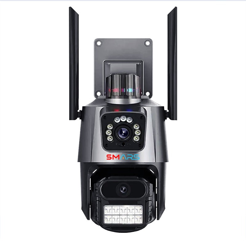 smars 4+4MP Dual Lens 1920P UHD 4G SIM Based PTZ Security Camera | Pan ...