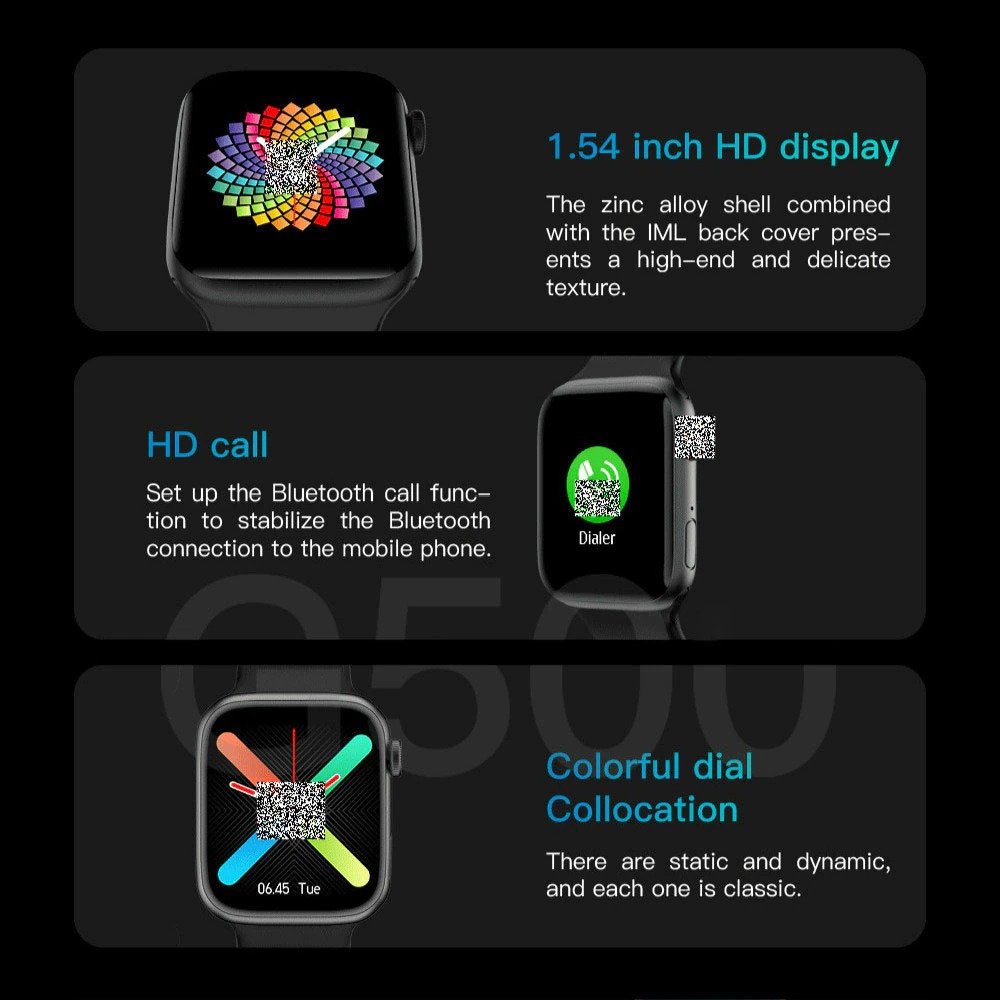 G500 Smart Watch Sports Fitness Bluetooth Call Body Temperature ECG ...