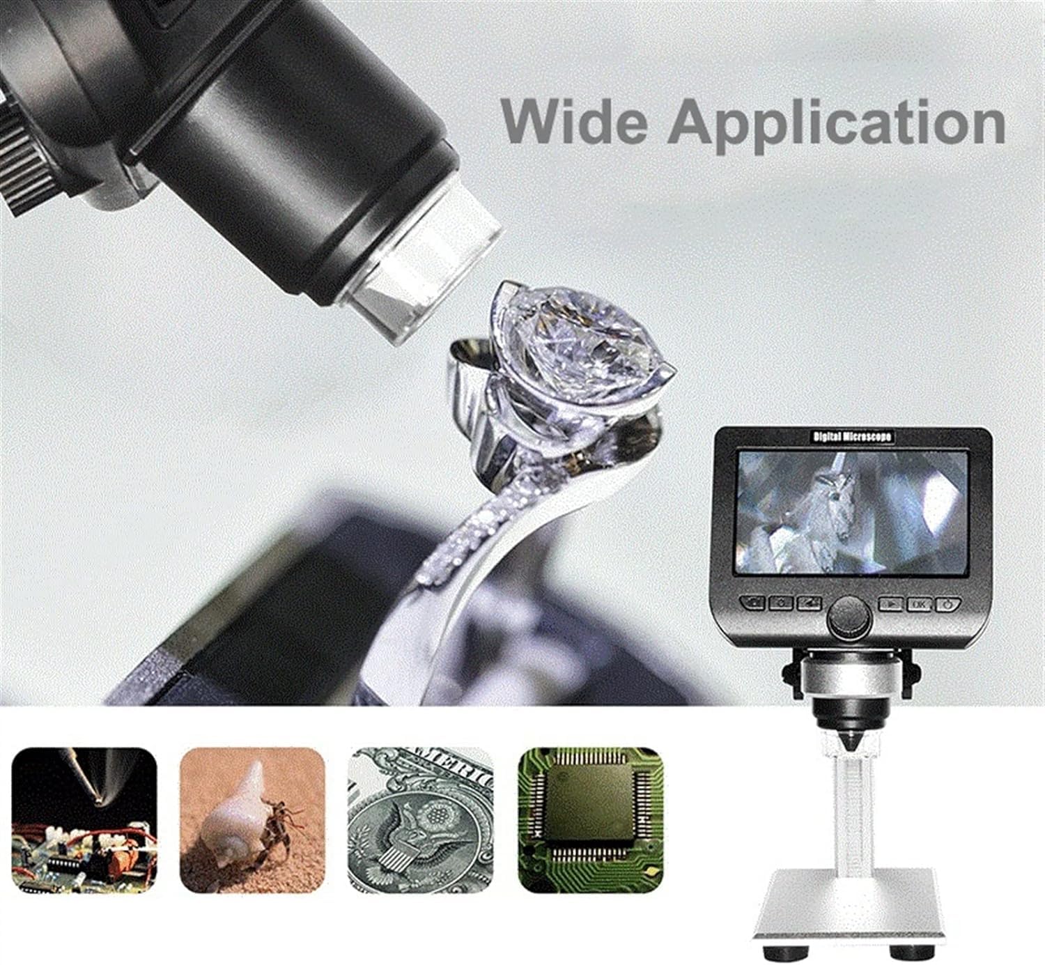 Smars 1000X Digital WiFi Microscope with 4.3" Screen Microscope Camera ...