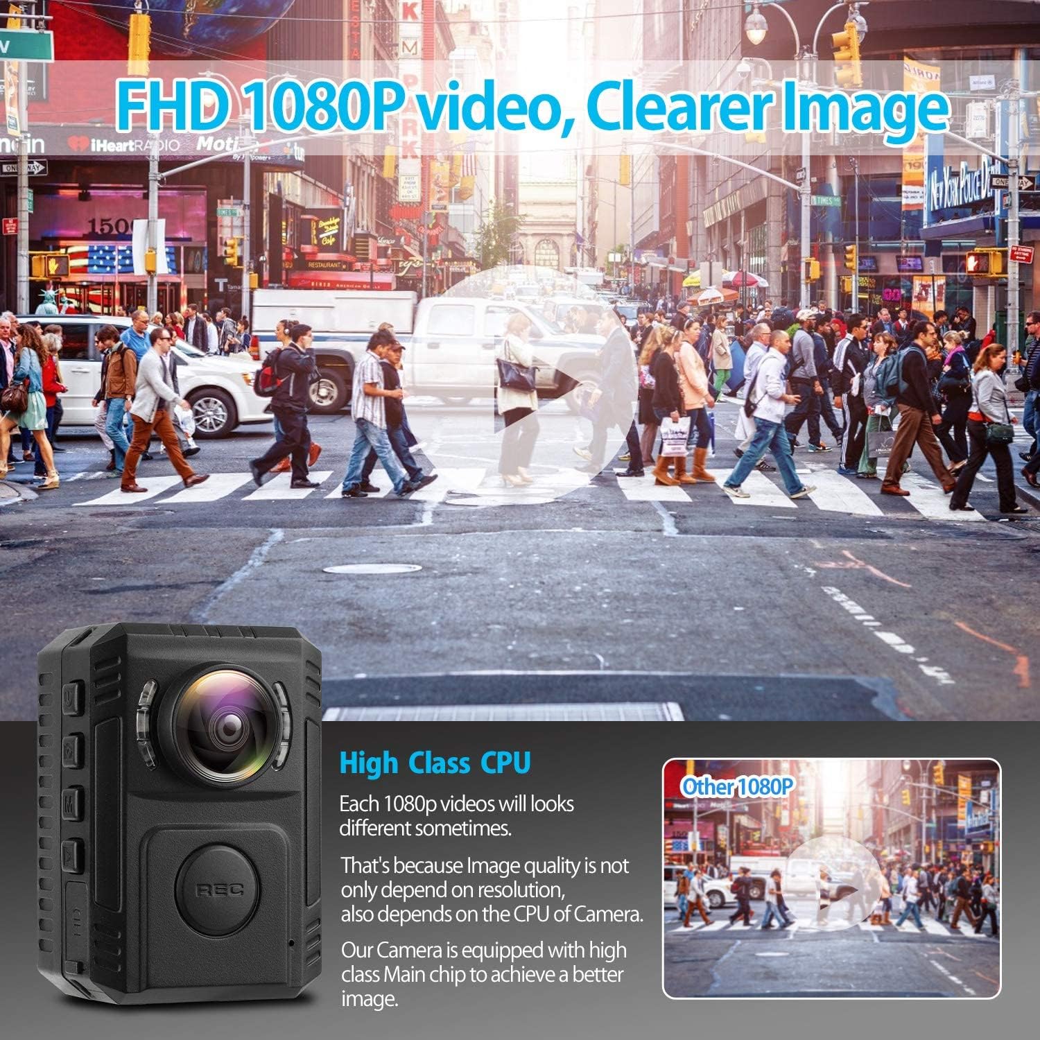 smars 4K Police Body Wearable Camera Security Camcorder with HD Display ...