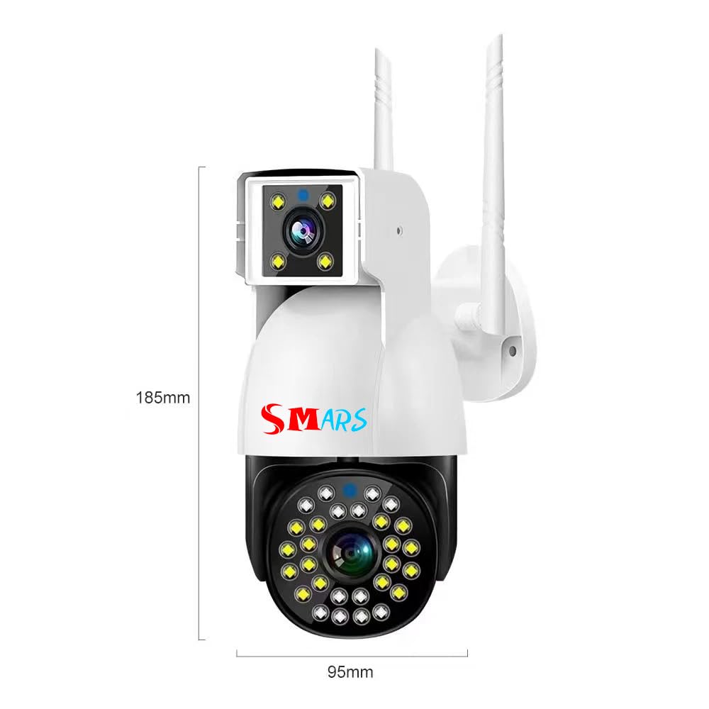 smars Dual Lens 4MP IP PTZ Camera with 4G sim Support Wireless CCTV for ...
