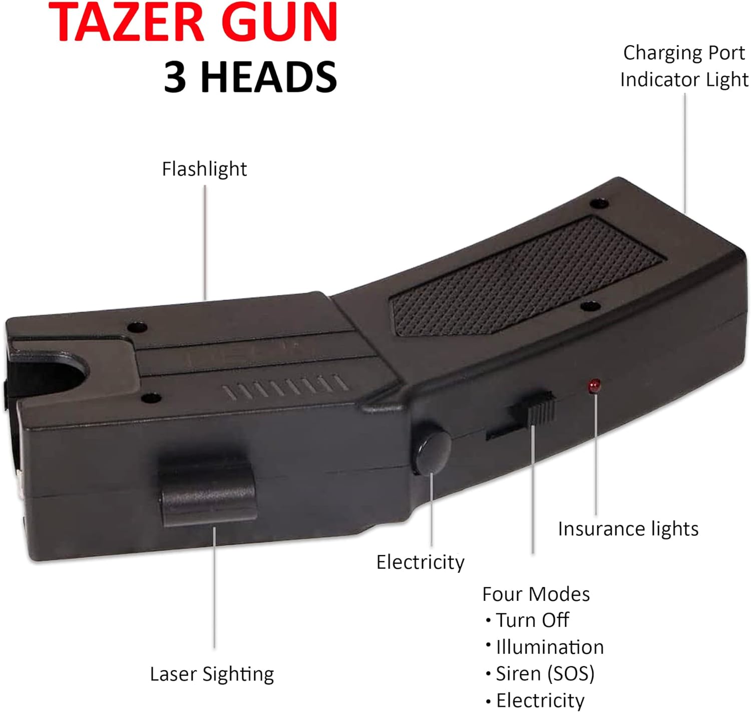 Smars Heavy Duty Stun Gun - Safety Remote Stun Gun for Women Safety ...