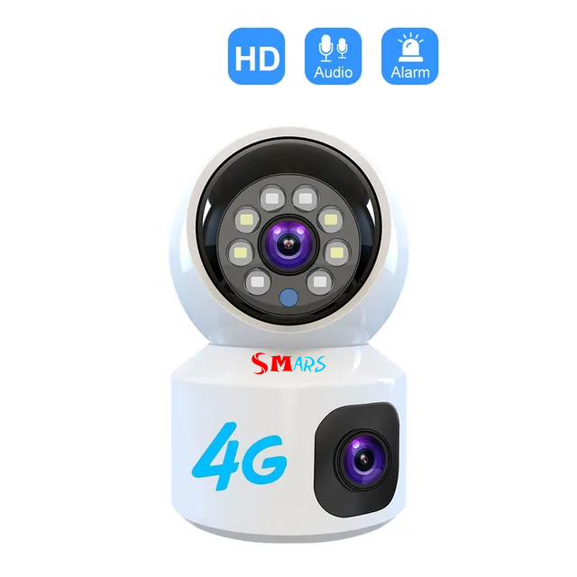 smars MSR04 Dual Lens 4G SIM Enabled CCTV Camera | Ultra HD Double Side ...