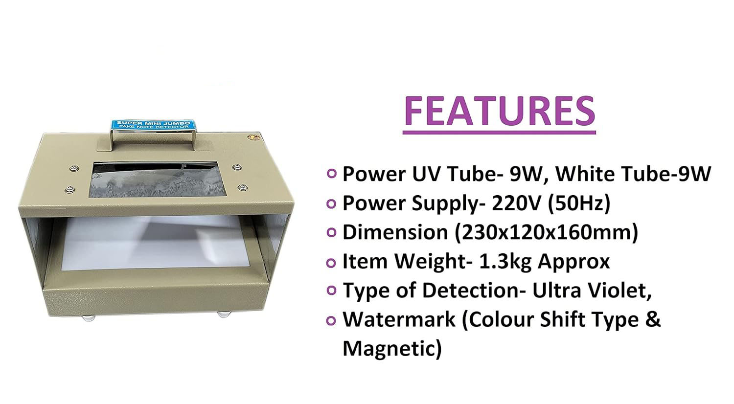 Smars Security Store (Mini Jumbo Fake Note Detector) Machine for Single ...