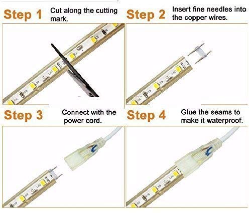 Smars® SMD LED 3014 Rope Light Waterproof Strip SMD Pipe Roll 88 LED/M ...