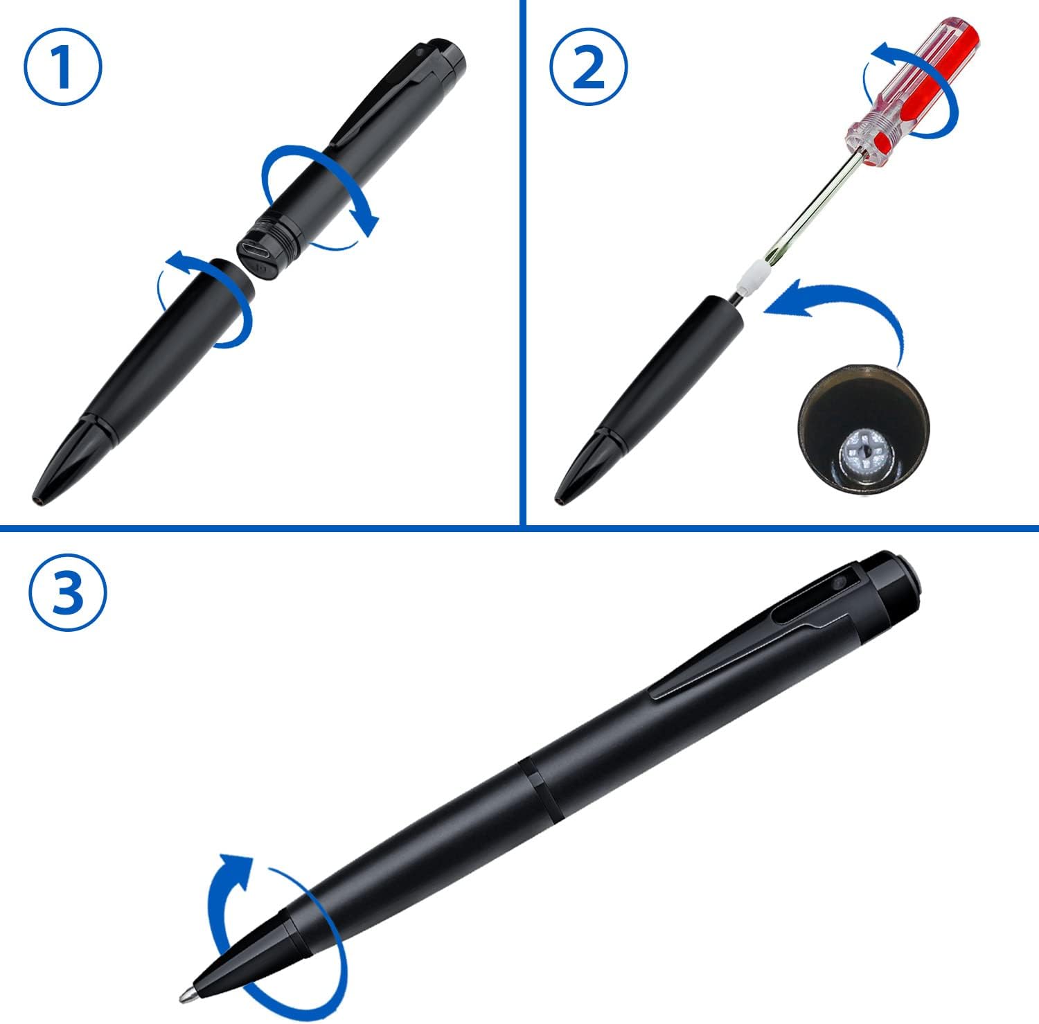 Smars Hidden Camera Pen Premium Pack Mini Hidden Camera 1080p USB Pen ...