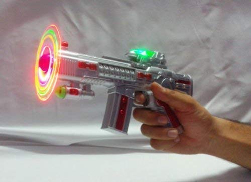 Smars® Multi Functional Space Toy Gun Fan Gun with Sound & LED Matrix ...