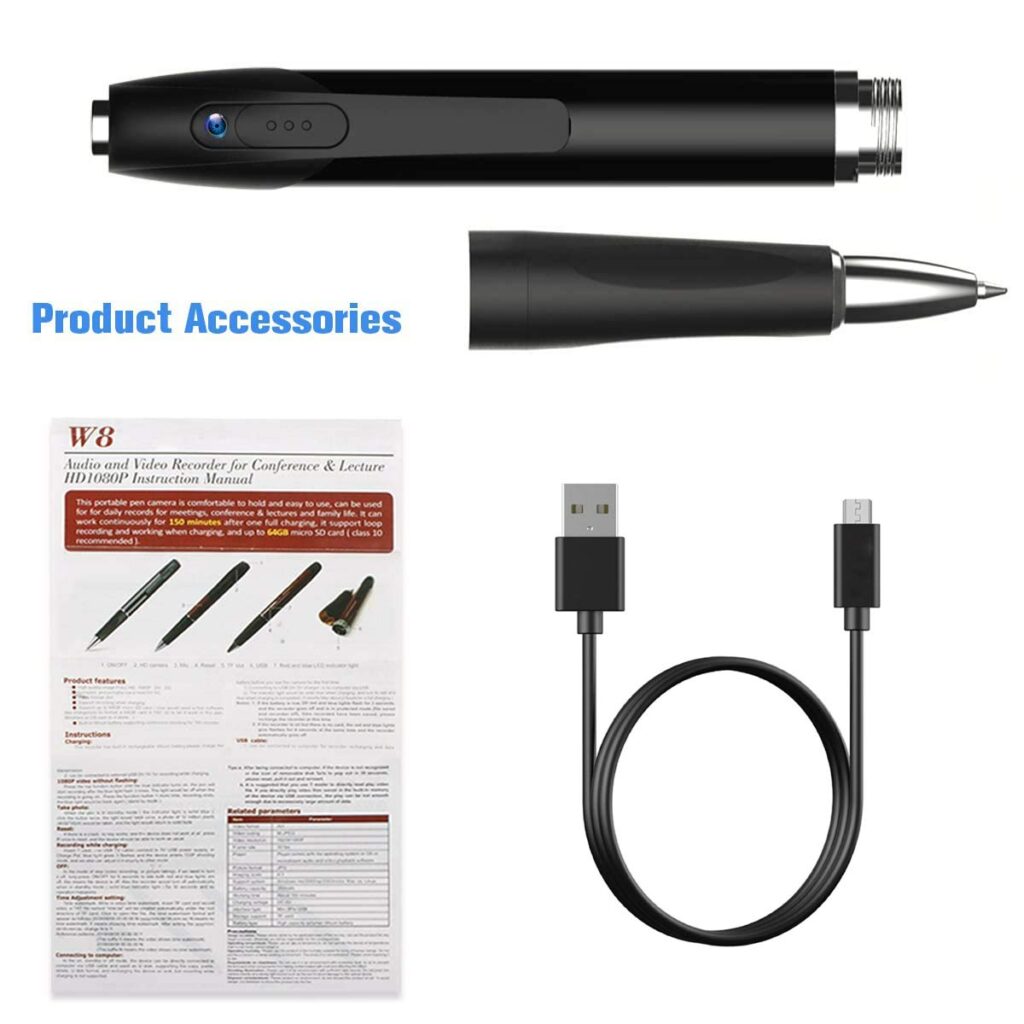 Smars® V8 OG-37 4K Full Clear HD 1080P Portable SPY Pen Camera with ...